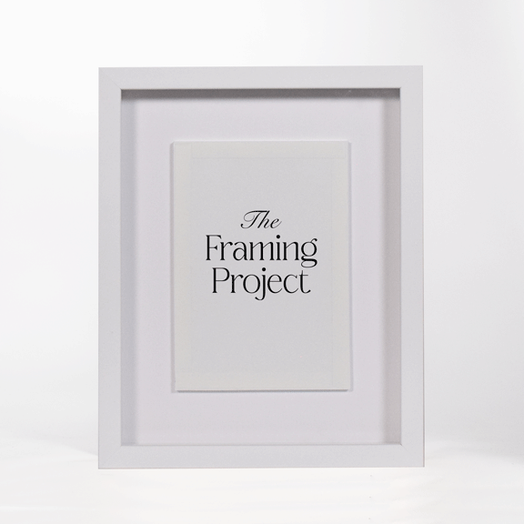 Smooth White Shadow Box Frame For A5 Artwork With Non Reflective Art G ...