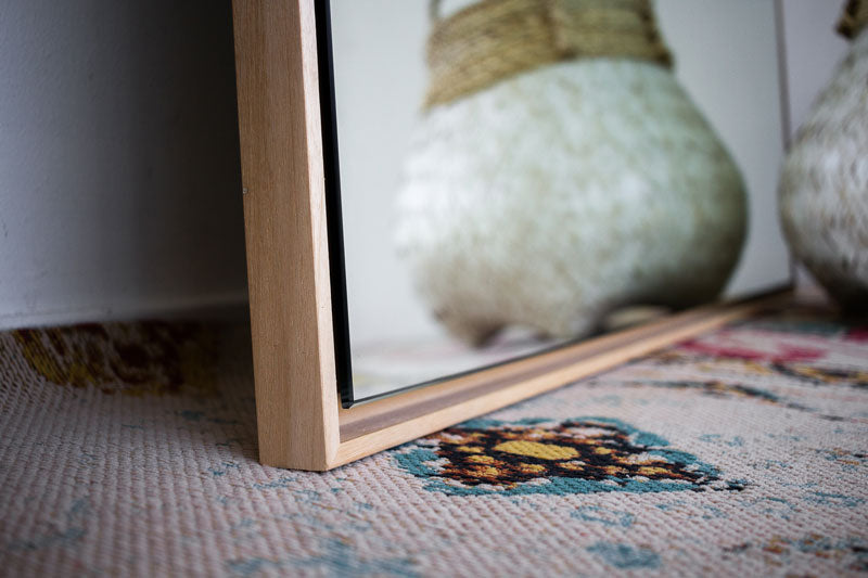 Full length-Leaning Floating Mirror – Slim-edge Timber Float Frame 900 ...