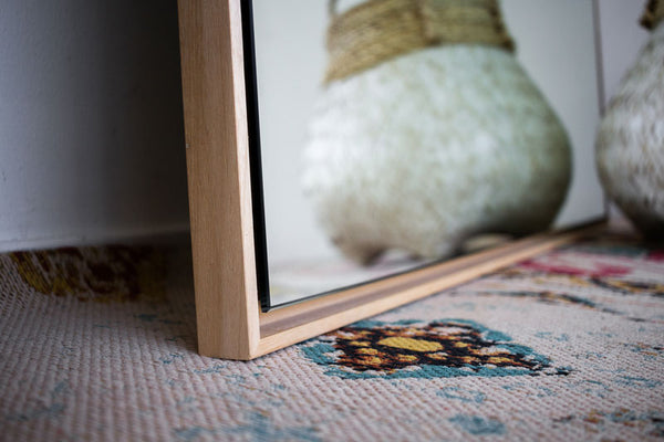 Full length-Leaning Floating Mirror – Slim-edge Timber Float Frame 900 ...